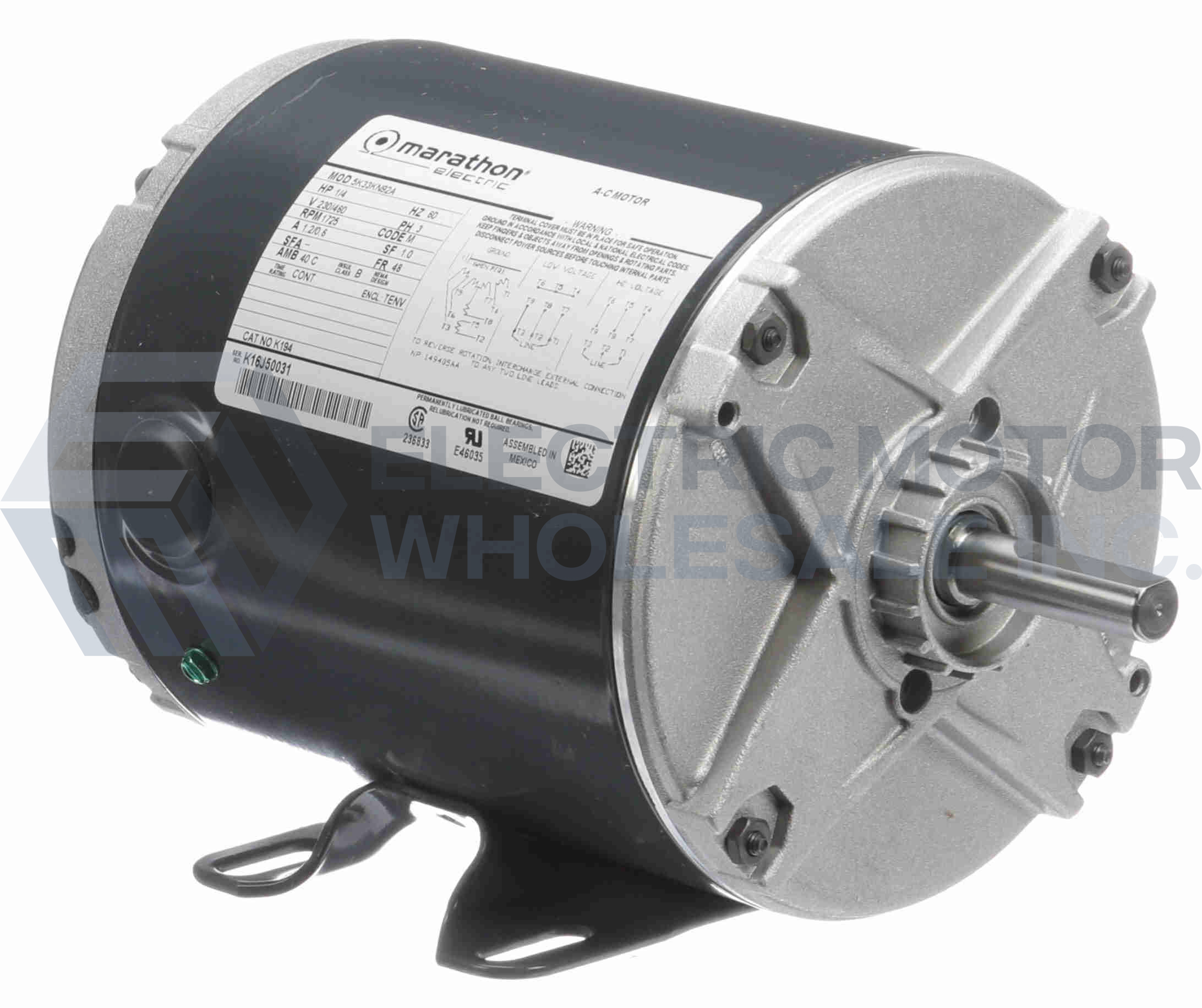 K197 MARATHON 1/2HP THREE PHASE XRI GENERAL PURPOSE MOTOR 5K42HN4109